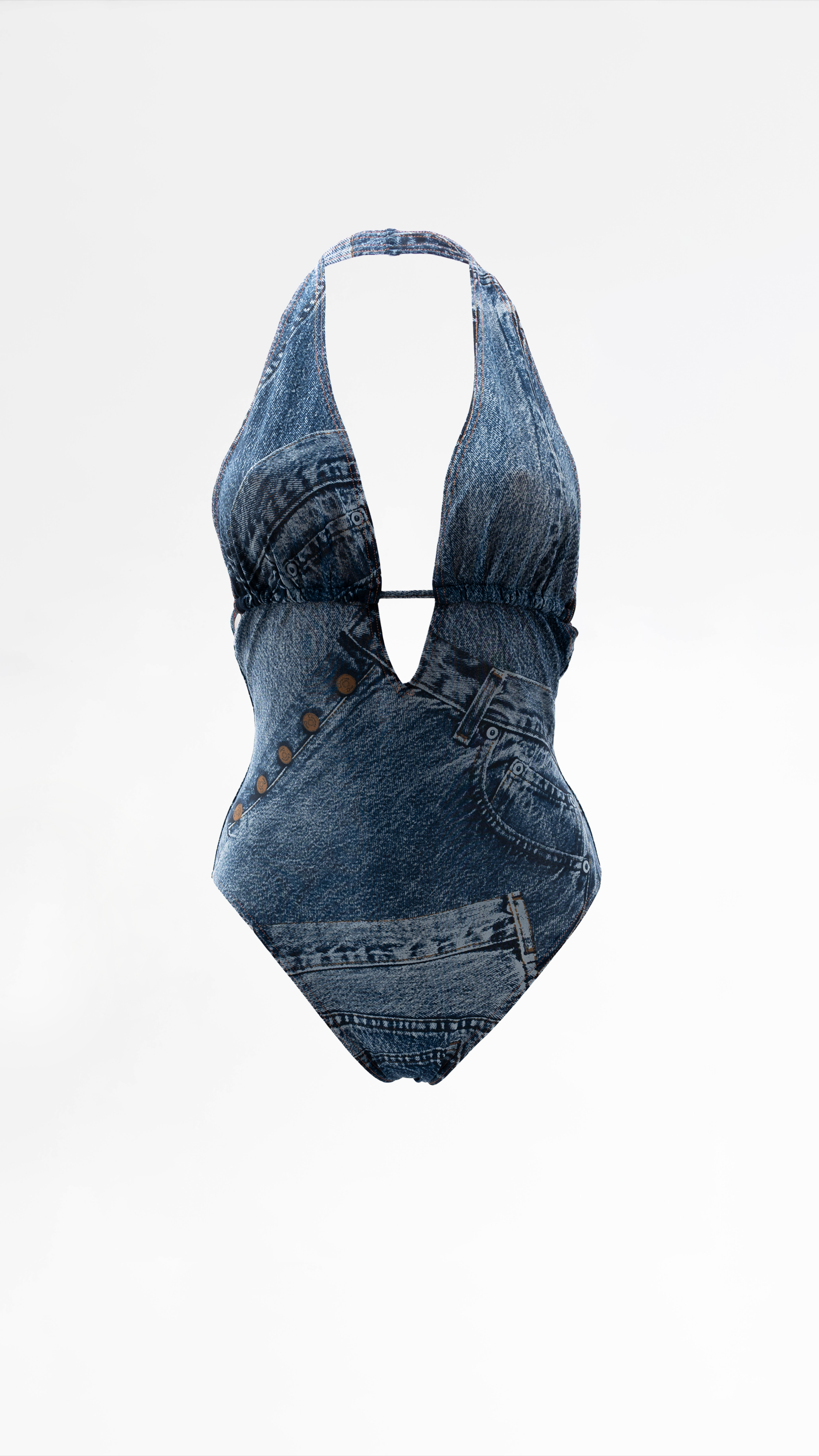 Dior Miss Diorella Trompe L'oeil Halter Swimsuit – Jean Vintage